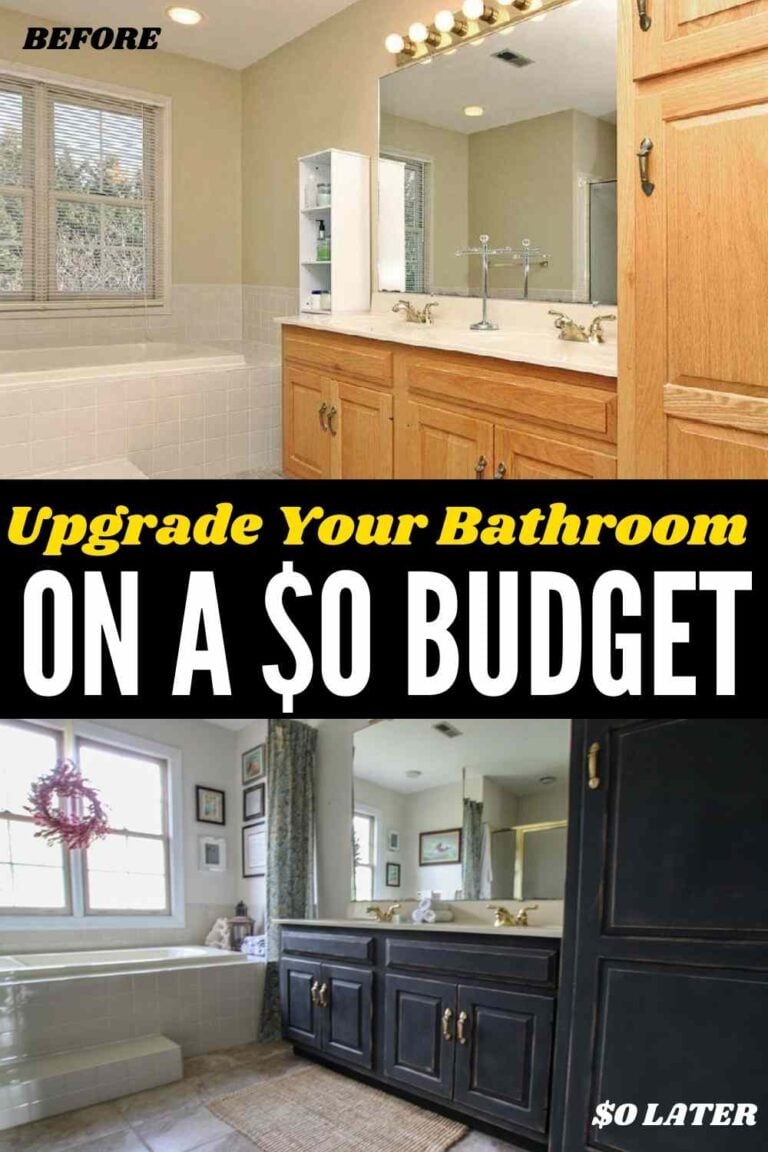 Cheap Bathroom Remodel (On a Budget of $0) - The Heathered Nest