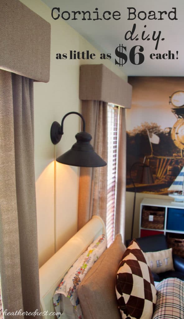 How to Make a Fabric Covered DIY Cornice Board - The Heathered Nest