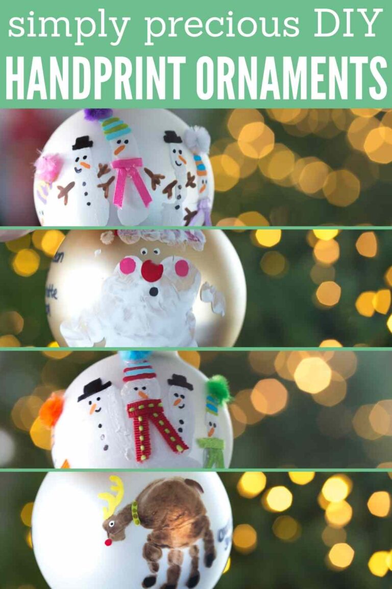 Handprint Ornament and DIY Christmas Ornament Ideas - The Heathered Nest