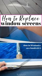 DIY window & door rescreening - "Screenplay" - The Heathered Nest