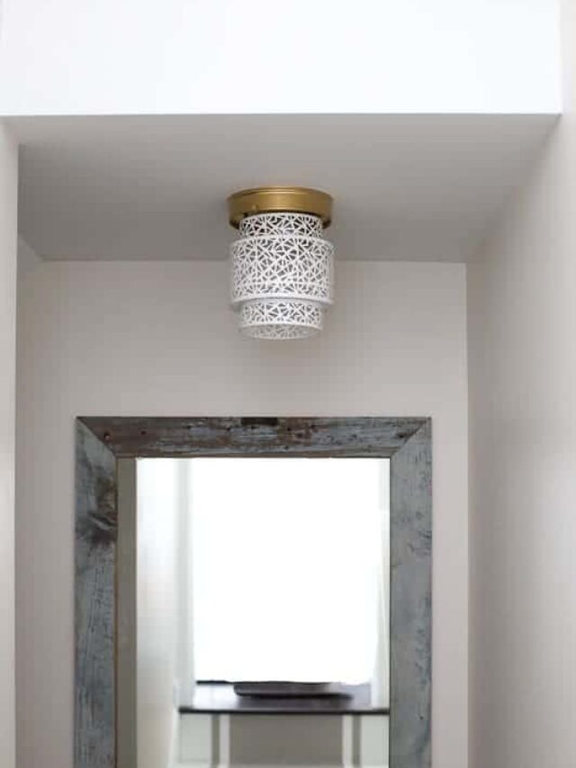 How to Change a Ceiling Light Shade Story - The Heathered Nest