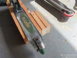 DIY Scooter Stand - The Heathered Nest