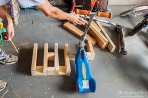 DIY Scooter Stand - The Heathered Nest