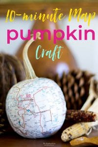 EASY Mod Podge Pumpkin DIY Craft with Maps - The Heathered Nest