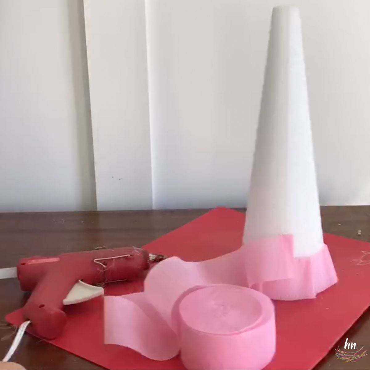Make An Easy Crepe Paper Christmas Tree Craft - The Heathered Nest