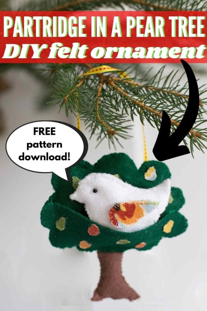 FESTIVE DIY Felt Animal Ornament Idea! Felt Partridge In A Pear Tree!