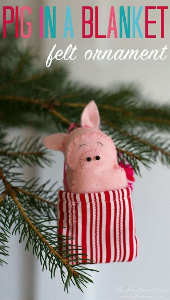 Felt Christmas Decorations: Pig ornament - The Heathered Nest