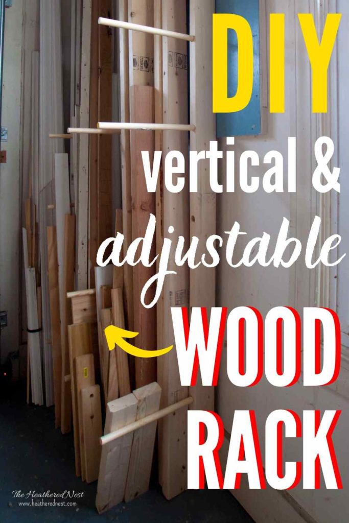 Easy DIY wood rack for storing lumber - The Heathered Nest