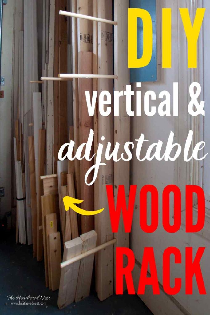 Easy DIY wood rack for storing lumber - The Heathered Nest