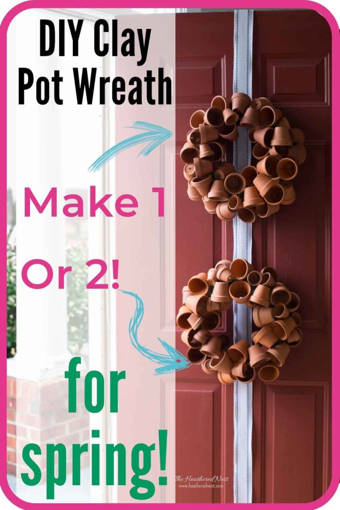 DIY Clay Pot Spring Wreath - The Heathered Nest