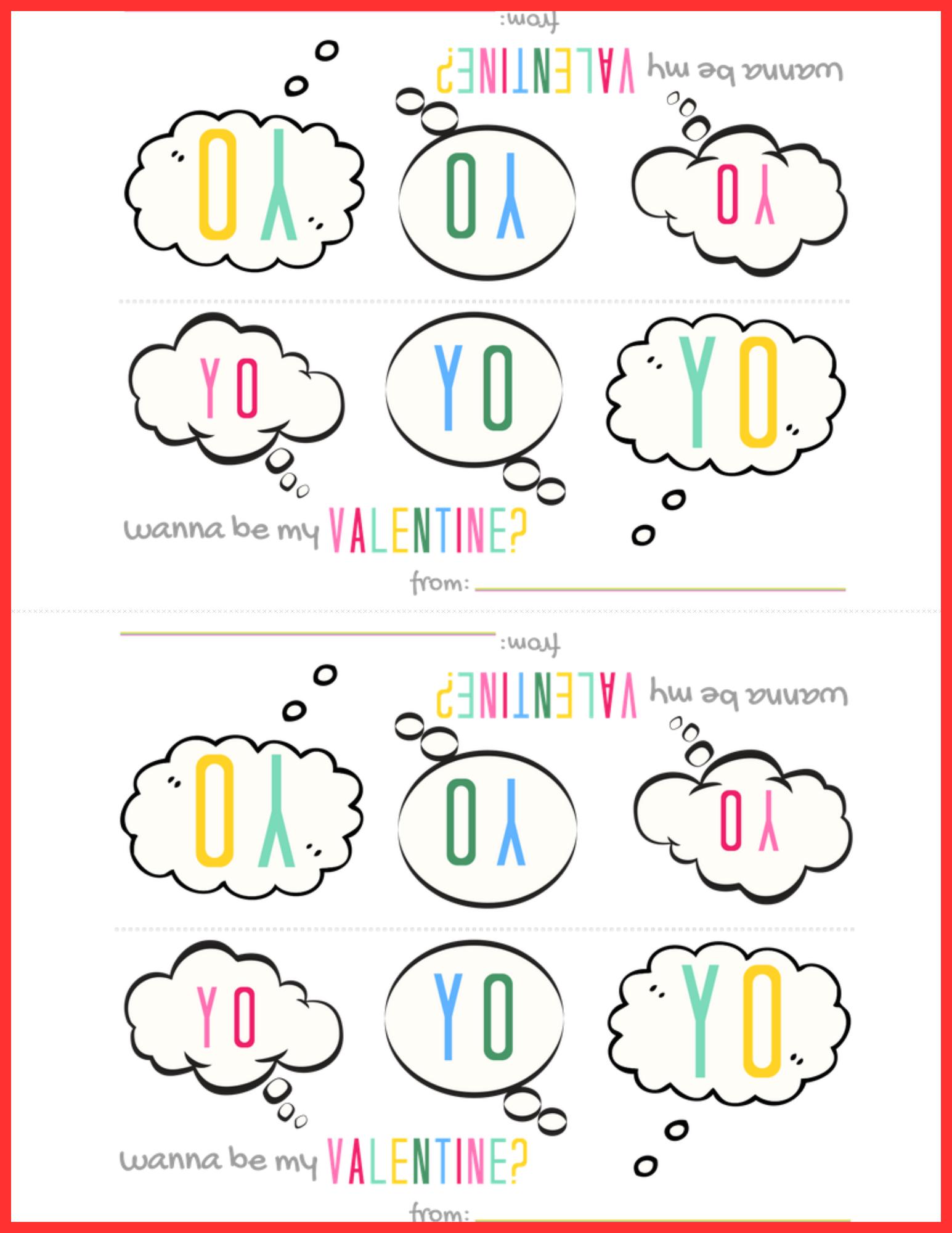 Yo-Yo Valentines Printables For Kids [Free PDF] - The Heathered Nest