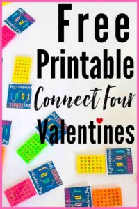 Connect Four Valentine Free Printables for Kids - The Heathered Nest