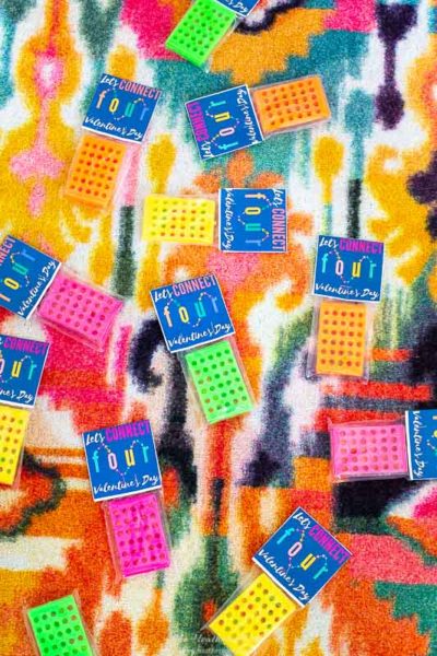 Connect Four Free Printable Valentines for Kids - The Heathered Nest