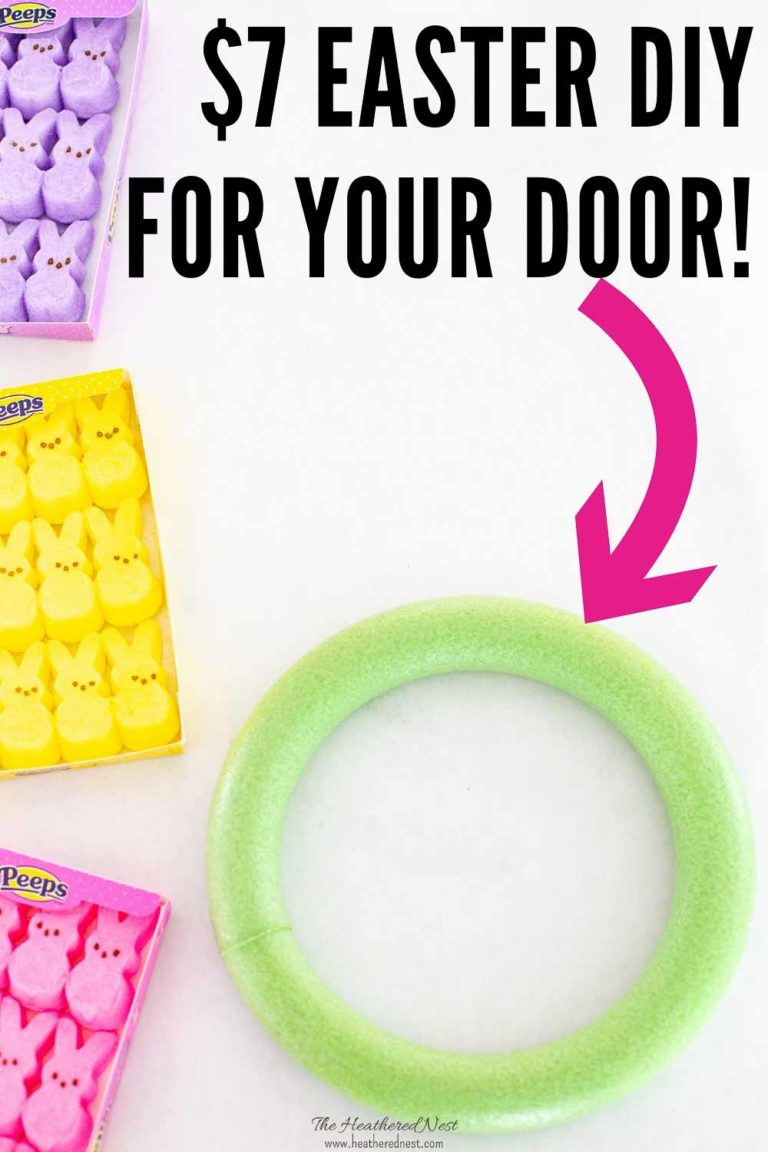 Easy 15-Minute Marshmallow Peeps Wreath - The Heathered Nest