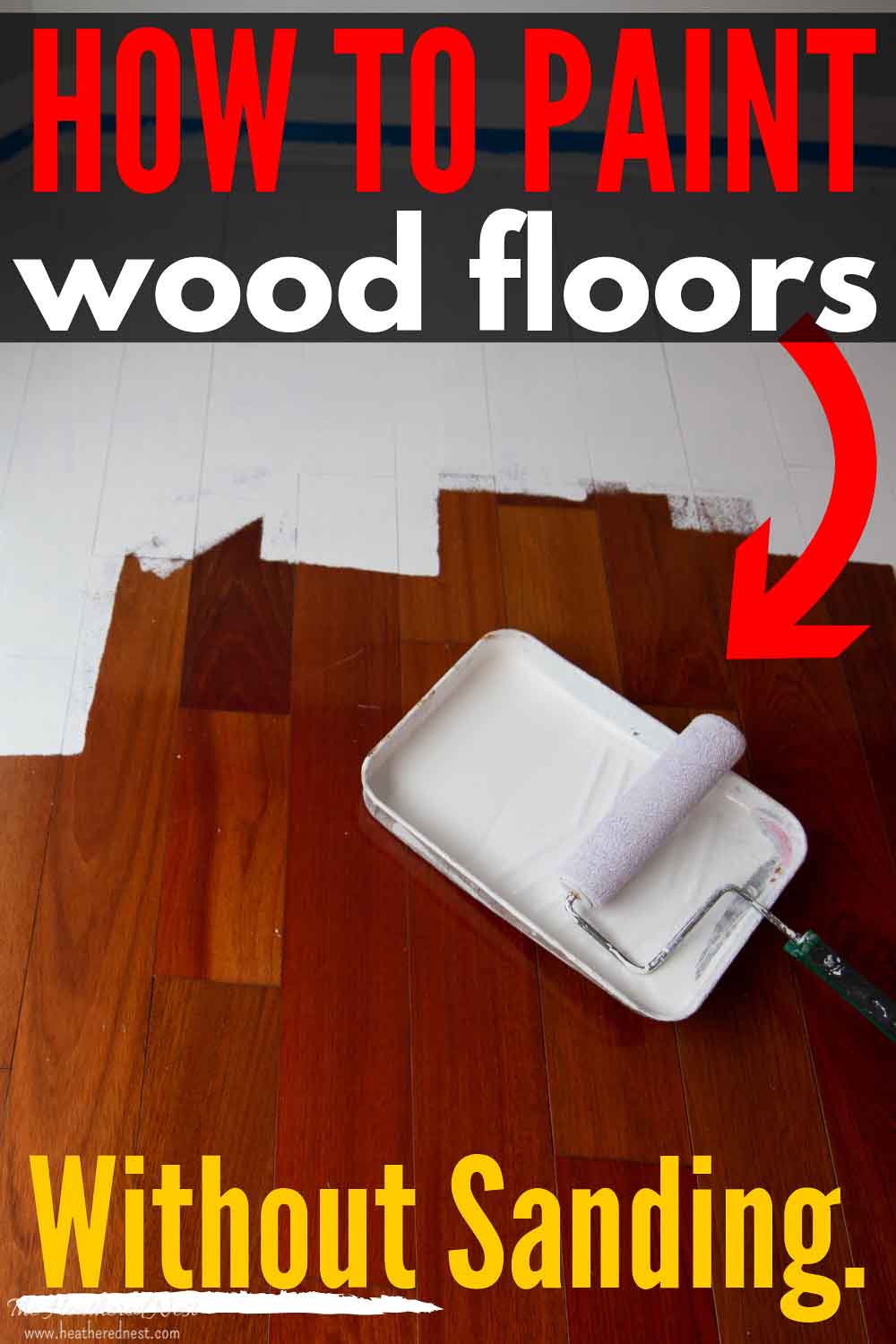 How To Paint Wood Floors Without Sanding The Heathered Nest
