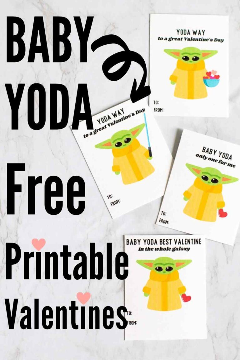 Free Baby Yoda Valentine's Day Printable Cards [PDF]