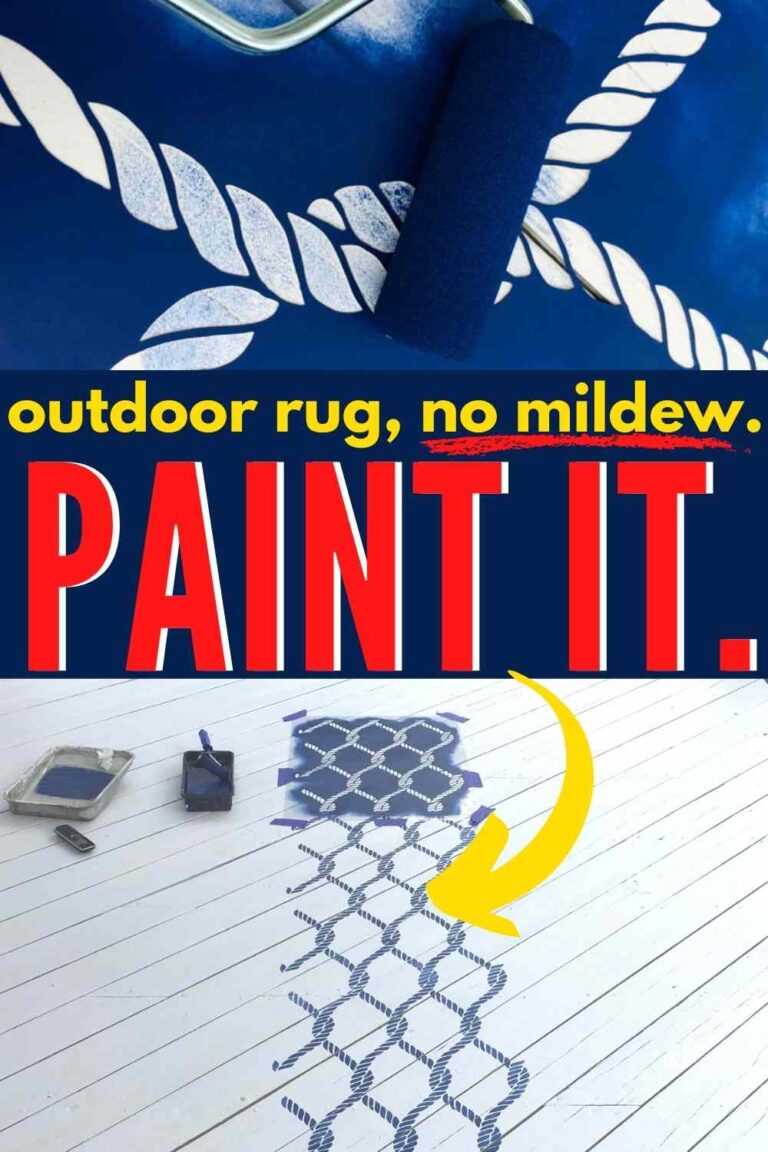 Painted DIY Outdoor Rug Tutorial. - The Heathered Nest