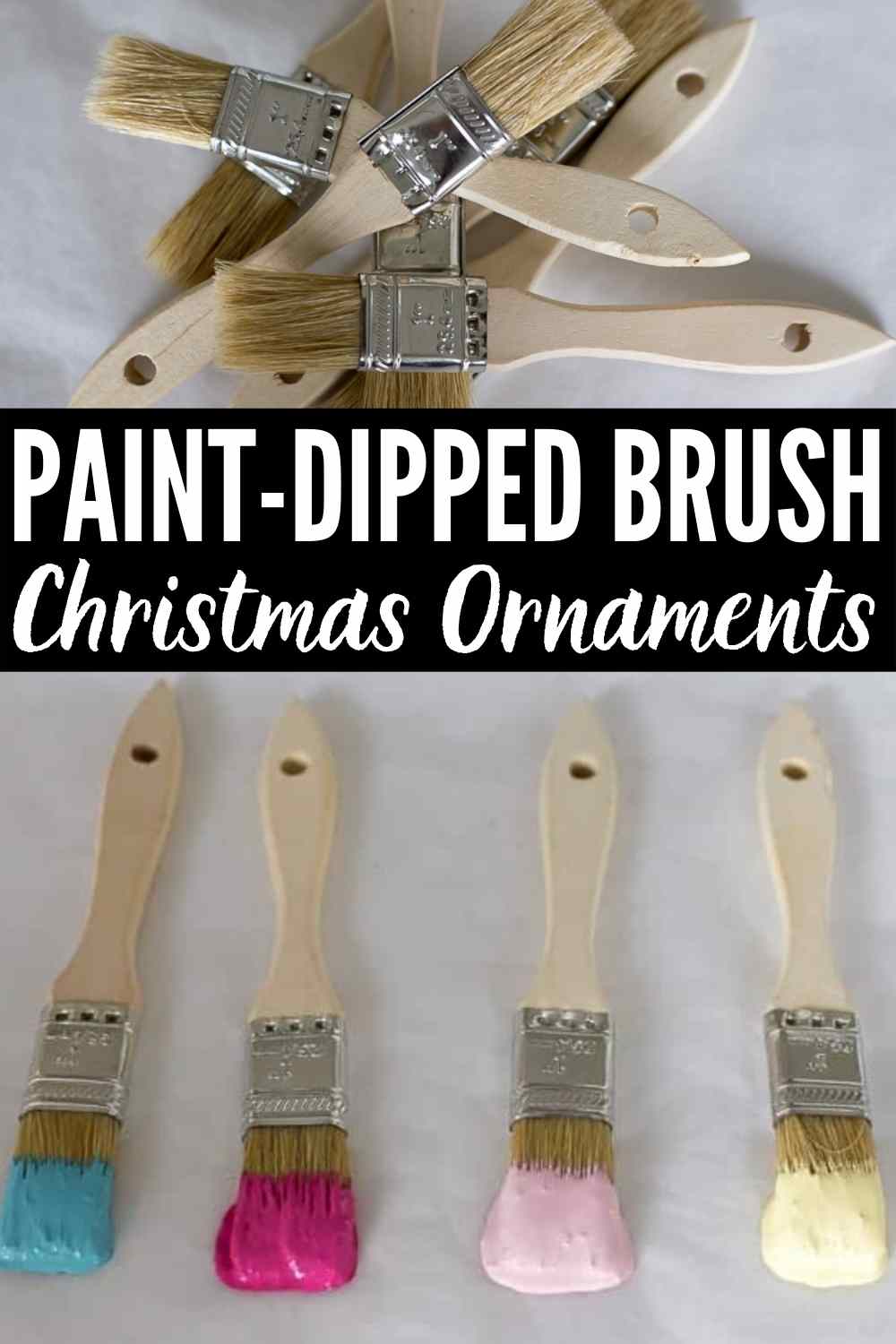 Quick & Easy Paint-Dipped Paintbrush Christmas Ornaments!