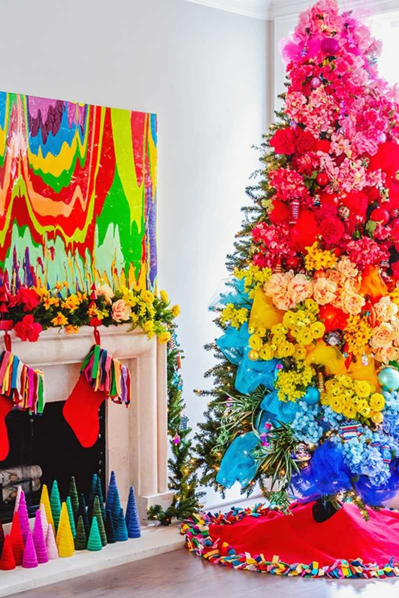 25+ MERRY and BRIGHT Rainbow Christmas Trees and Decor!