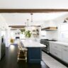 90s Kitchen Reveal: A Navy Blue + White Kitchen Makeover - The ...