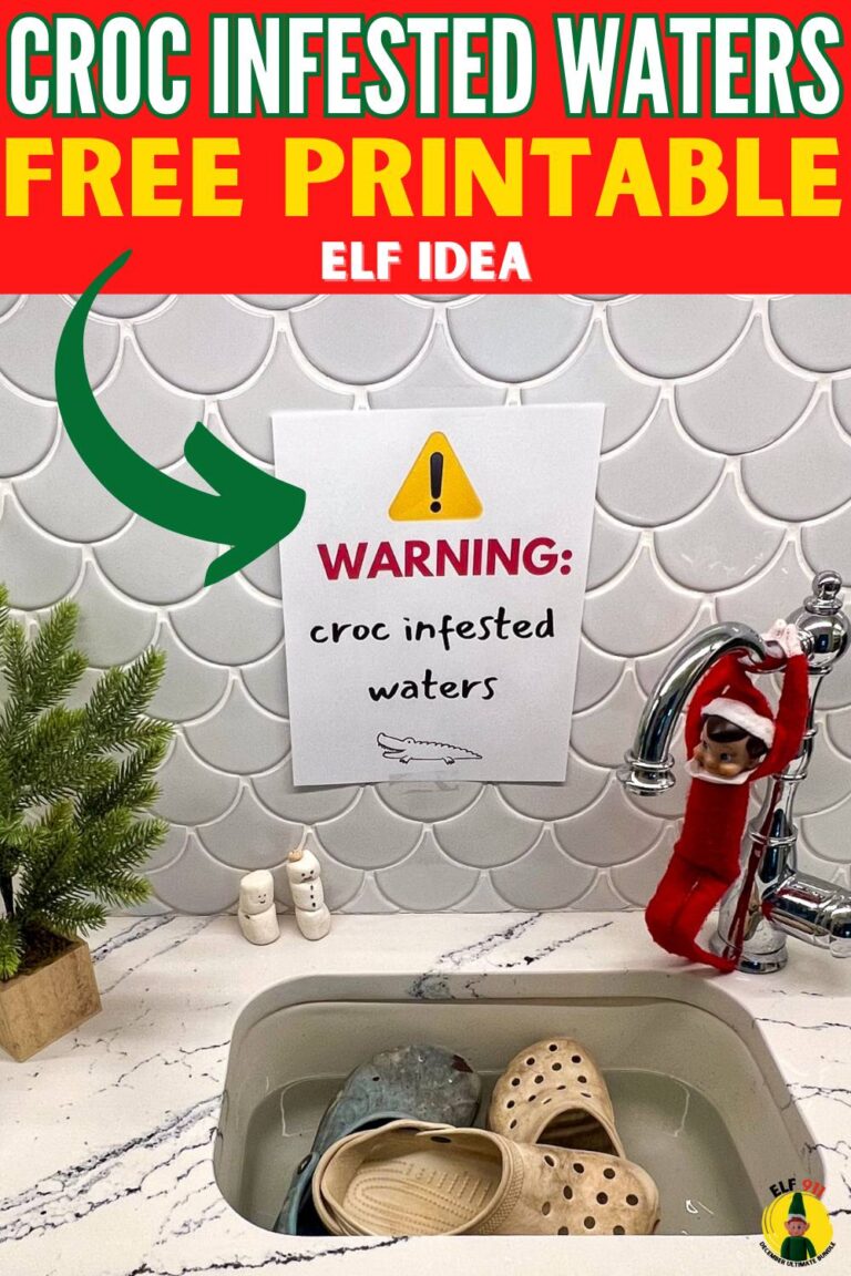 Croc Infested Waters Elf Idea with Free Printable - The Heathered Nest