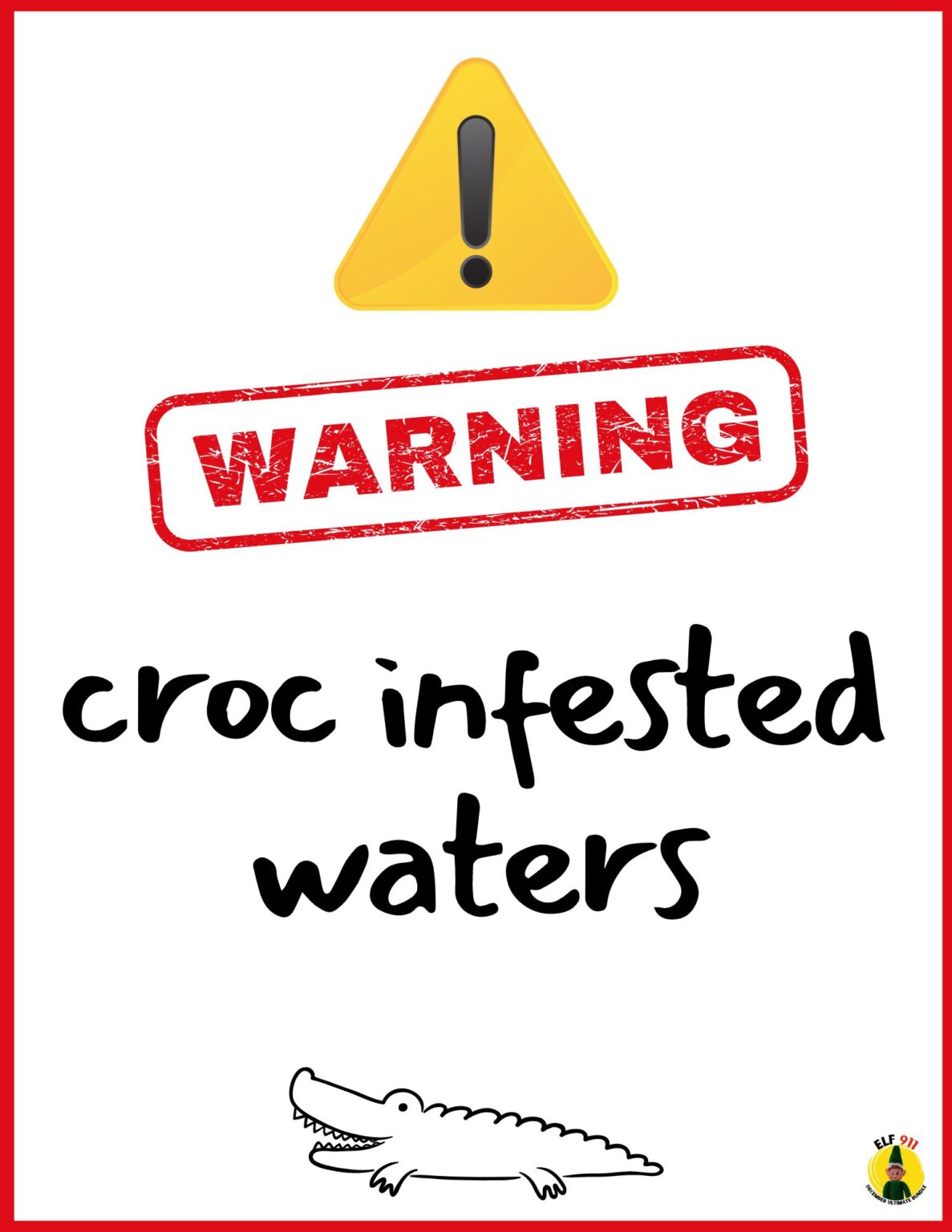 Croc Infested Waters Elf Idea with Free Printable - The Heathered Nest