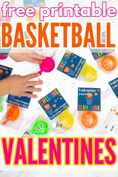 Basketball Valentines Card Printables [Free PDF] - The Heathered Nest