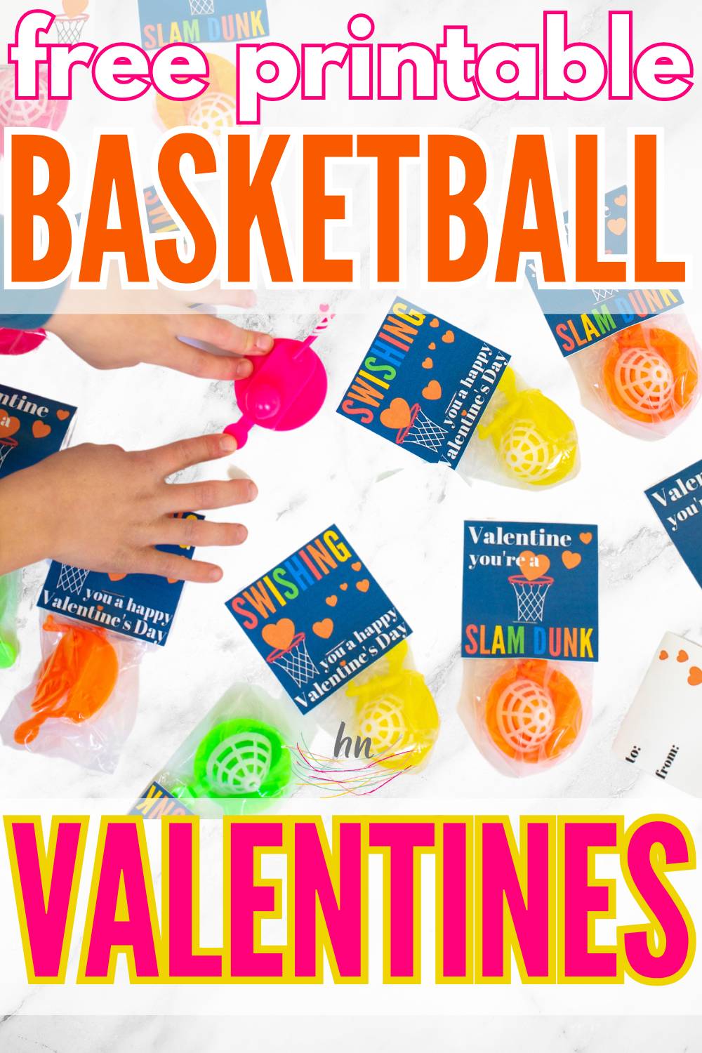 Basketball Valentines Card Printables [Free PDF] - The Heathered Nest