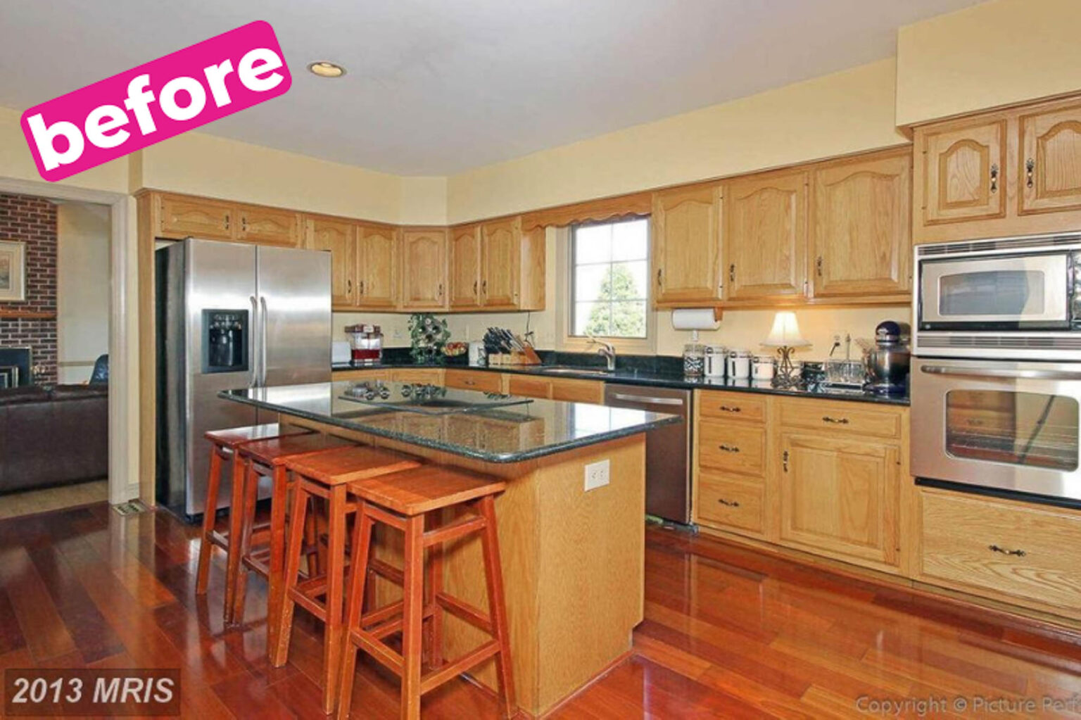 90s Kitchen Reveal: A Navy Blue + White Kitchen Makeover - The ...